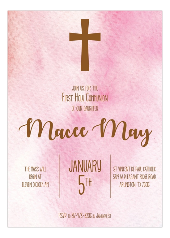 Catholic First Communion Invitations